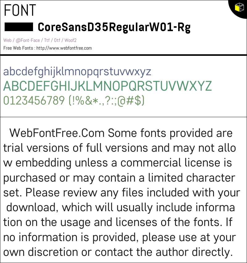 Core Sans D 35 Regular W01 Rg 字体 下载 - WebFontFree.Com