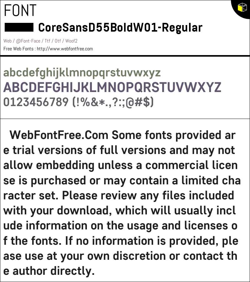 Core Sans D 55 Bold W01 Regular Fonts Downloads - WebFontFree.Com
