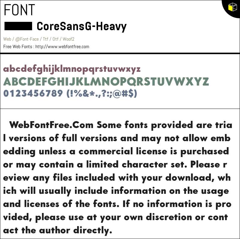 Core Sans G 85 Heavy Fonts Downloads - WebFontFree.Com