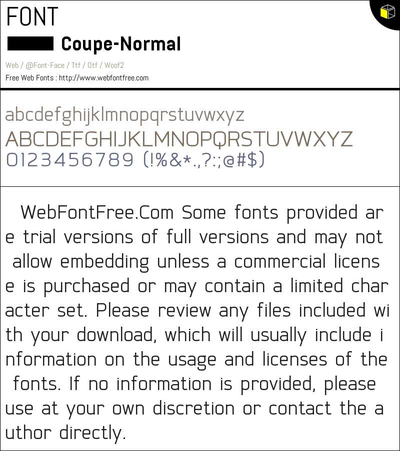Coupe-Normal Fonts Downloads - WebFontFree.Com