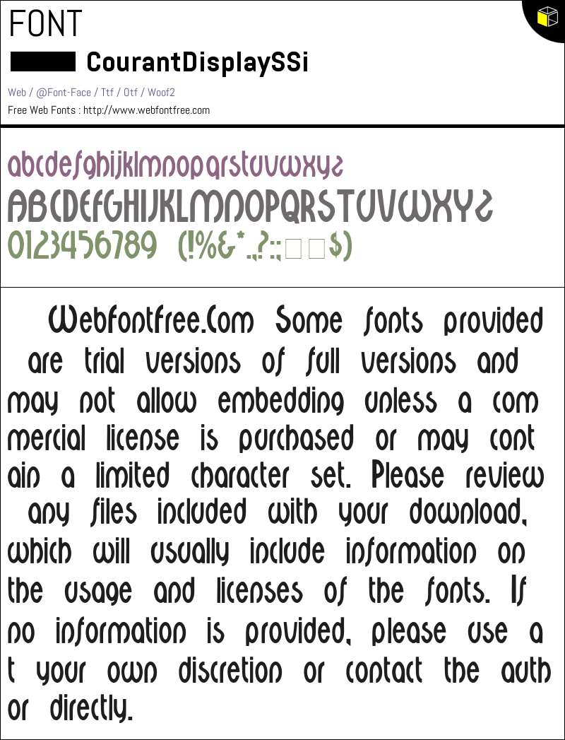 Courant Display SSi Fonts Downloads - WebFontFree.Com