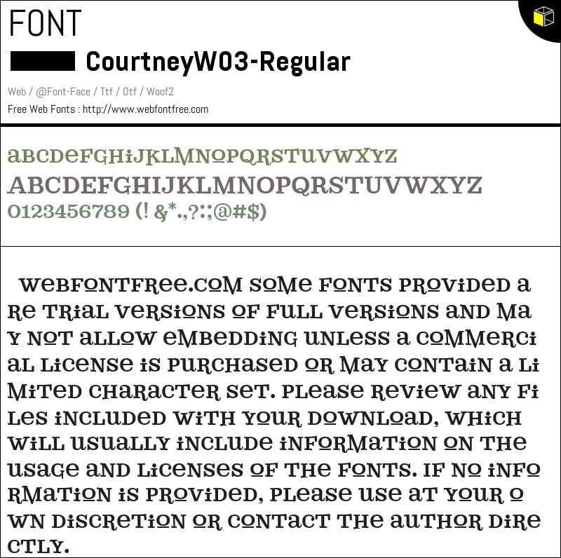 Courtney W03 Regular Fonts Downloads - WebFontFree.Com