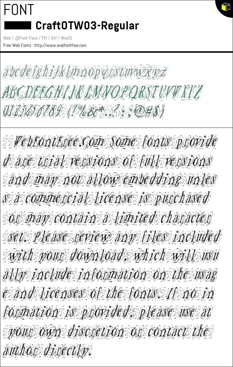Craft OT W03 Regular Fonts Downloads - WebFontFree.Com