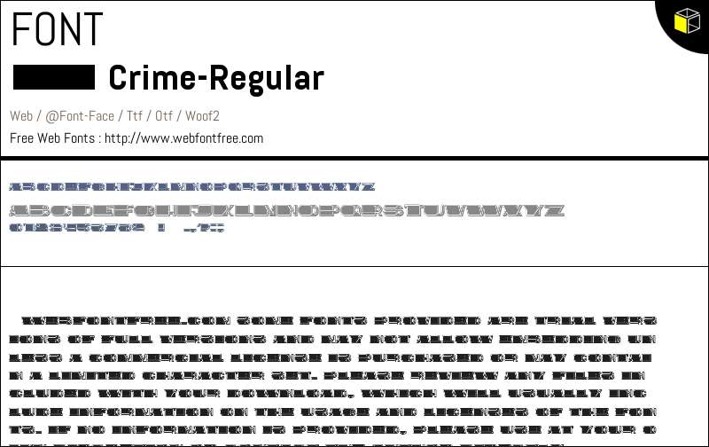 Crime Regular Fonts Downloads - WebFontFree.Com