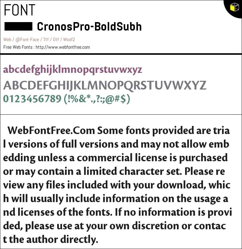 CronosPro-BoldSubh Fonts Downloads - WebFontFree.Com