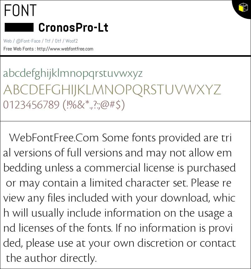 CronosPro-Lt 字体 下载 - WebFontFree.Com