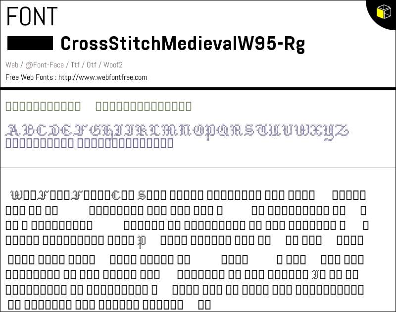 Cross Stitch Medieval W95 Rg Fonts Downloads - WebFontFree.Com