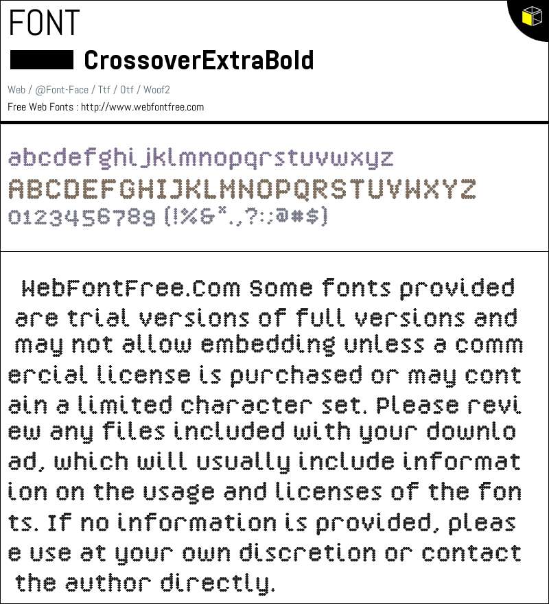 Crossover ExtraBold Fonts Downloads - WebFontFree.Com
