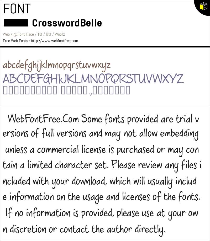 crosswordBelle Fonts Downloads - WebFontFree.Com