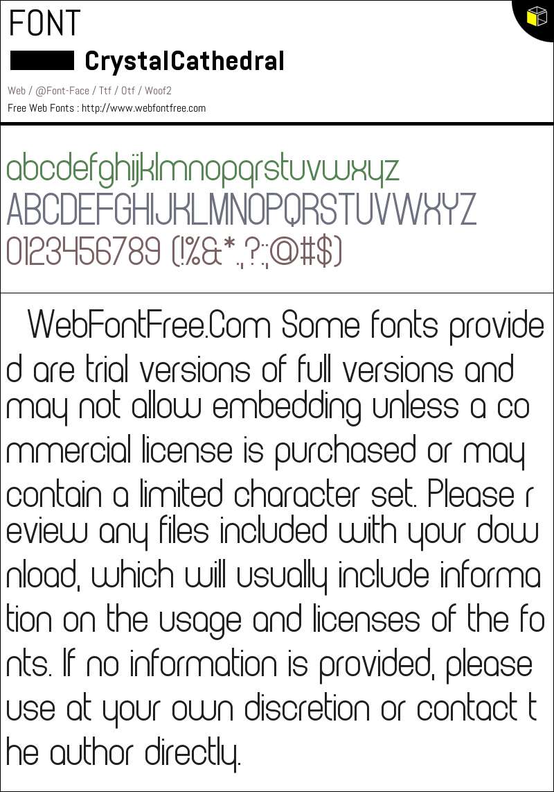 Crystal Cathedral Fonts Downloads - WebFontFree.Com