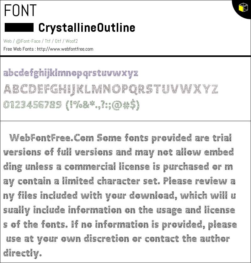 Crystalline Outline Fonts Downloads - WebFontFree.Com