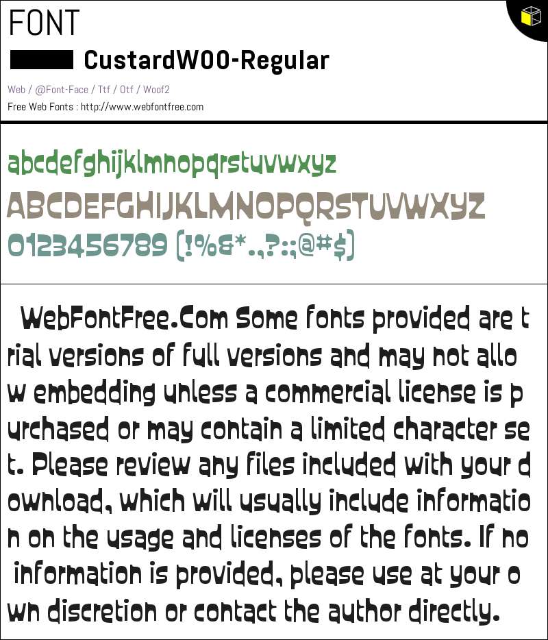Custard W00 Regular Fonts Downloads - WebFontFree.Com