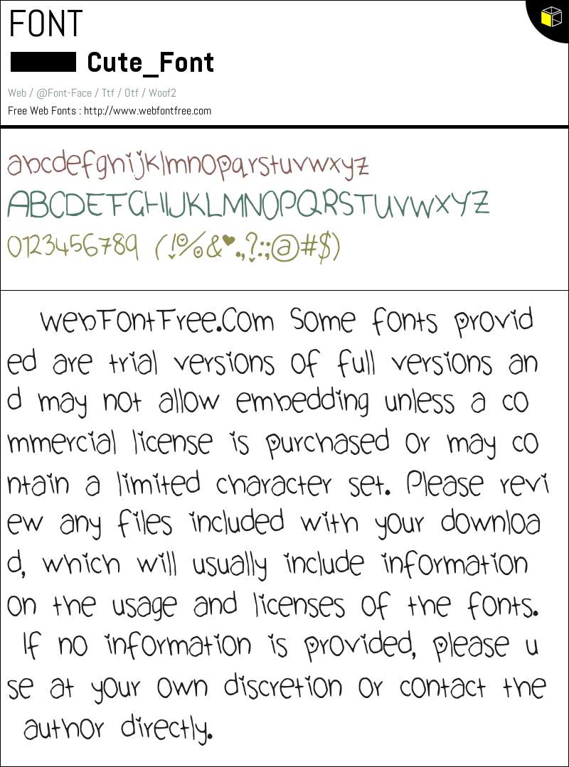 Cute_Font Fuentes Descargar - WebFontFree.Com