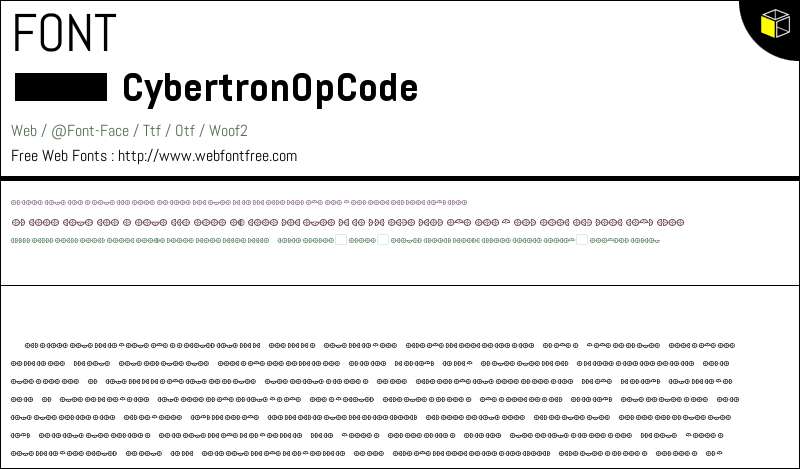 Cybertron OpCode Fonts Downloads - WebFontFree.Com
