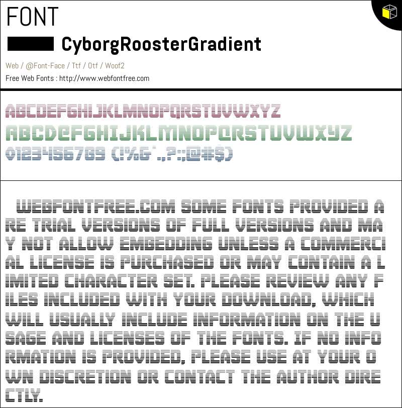 Cyborg Rooster Gradient Fuentes Descargar - WebFontFree.Com