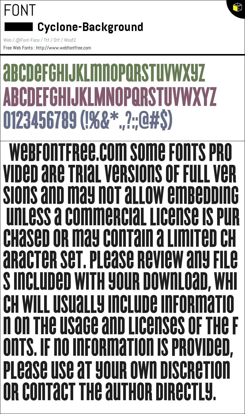 Cyclone-Background Fonts Downloads - WebFontFree.Com