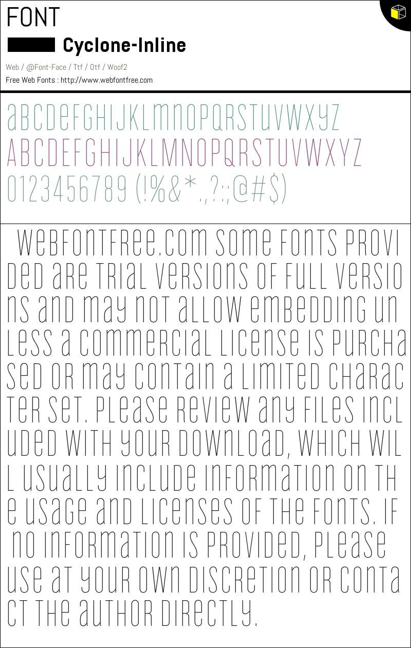 Cyclone-Inline Fuentes Descargar - WebFontFree.Com