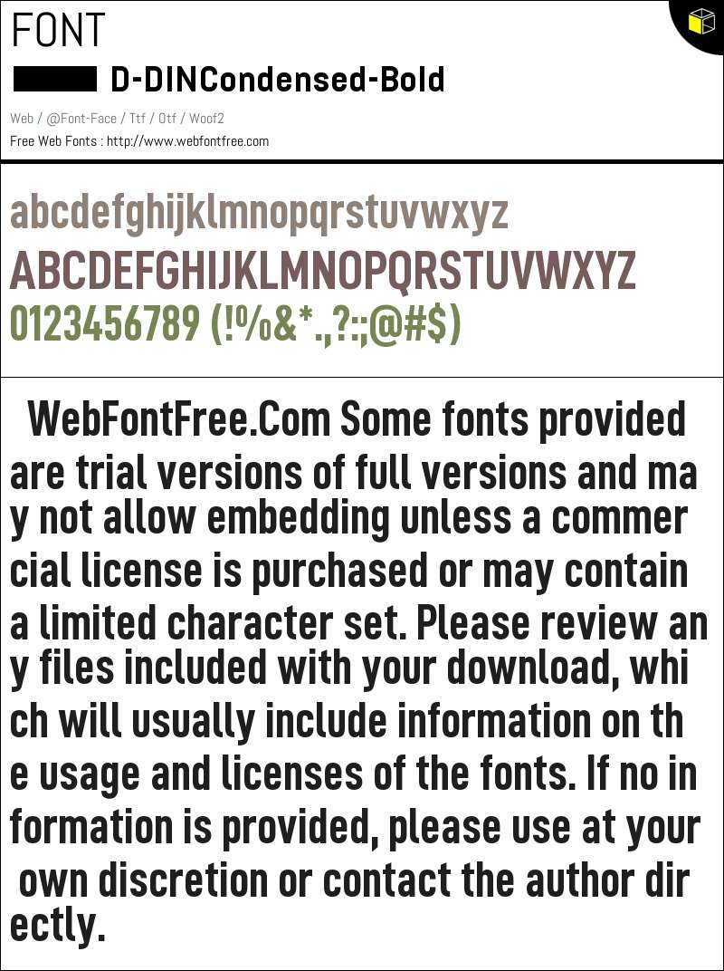 D-DIN Condensed Bold 字体 下载 - WebFontFree.Com