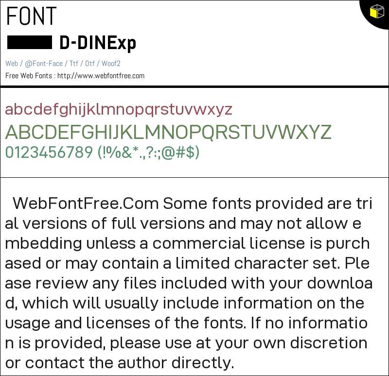 D-DIN Exp 字体 下载 - WebFontFree.Com