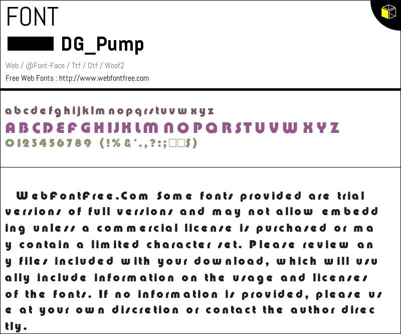 DG_Pump Fonts Downloads - WebFontFree.Com
