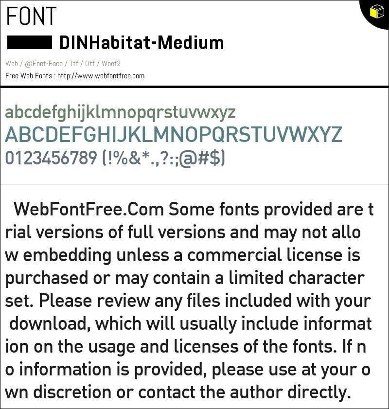 DIN Habitat Regular Fonts Downloads - WebFontFree.Com