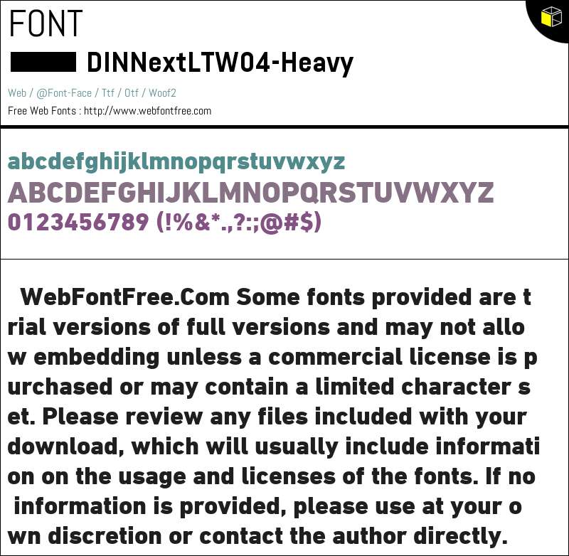 DIN Next LT W04 Heavy Fonts Downloads - WebFontFree.Com