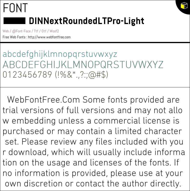 DIN Next Rounded LT Pro Light 字体 下载 - WebFontFree.Com