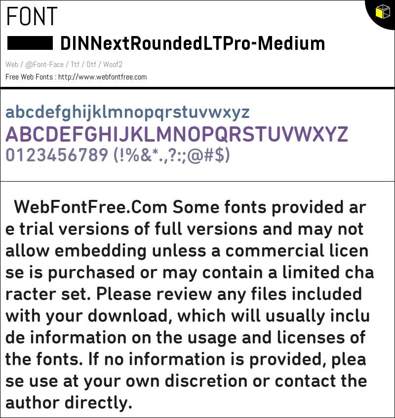 DIN Next Rounded LT Pro Medium 字体 下载 - WebFontFree.Com