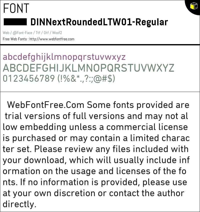 DIN Next Rounded LT W01 Regular Fonts Downloads - WebFontFree.Com