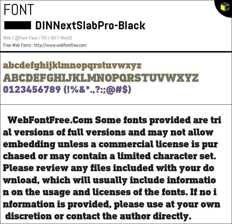 DIN Next Slab Pro Black 字体 下载 - WebFontFree.Com