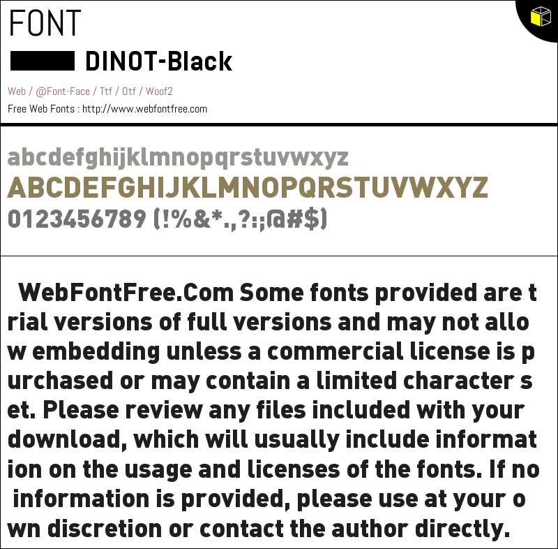 DINOT-Black Fonts Downloads - WebFontFree.Com