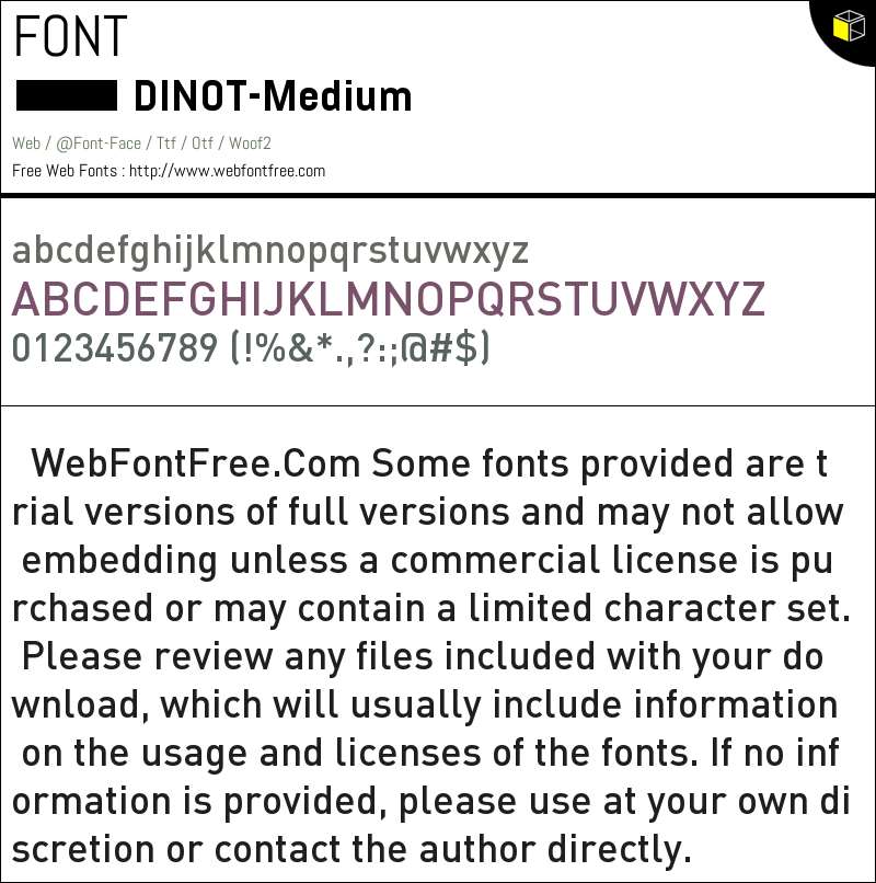 DINOT-Medium 字体 下载 - WebFontFree.Com
