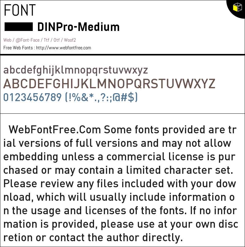 DIN Pro Medium 字体 下载 - WebFontFree.Com