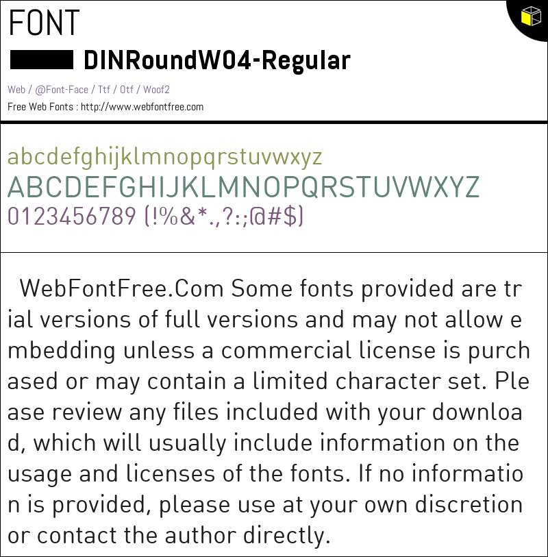 DIN Round W04 Regular Fonts Downloads - WebFontFree.Com
