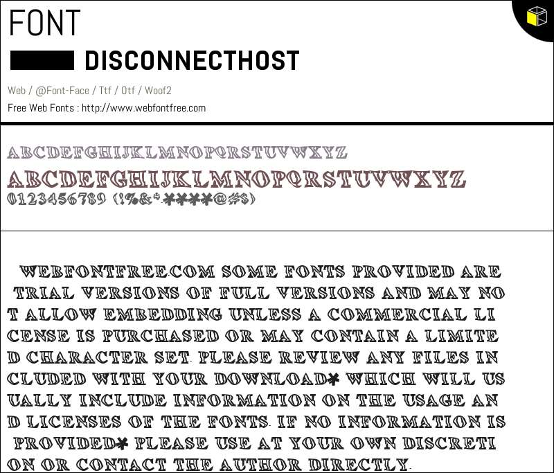 DISCONNECT HOST Fonts Downloads - WebFontFree.Com