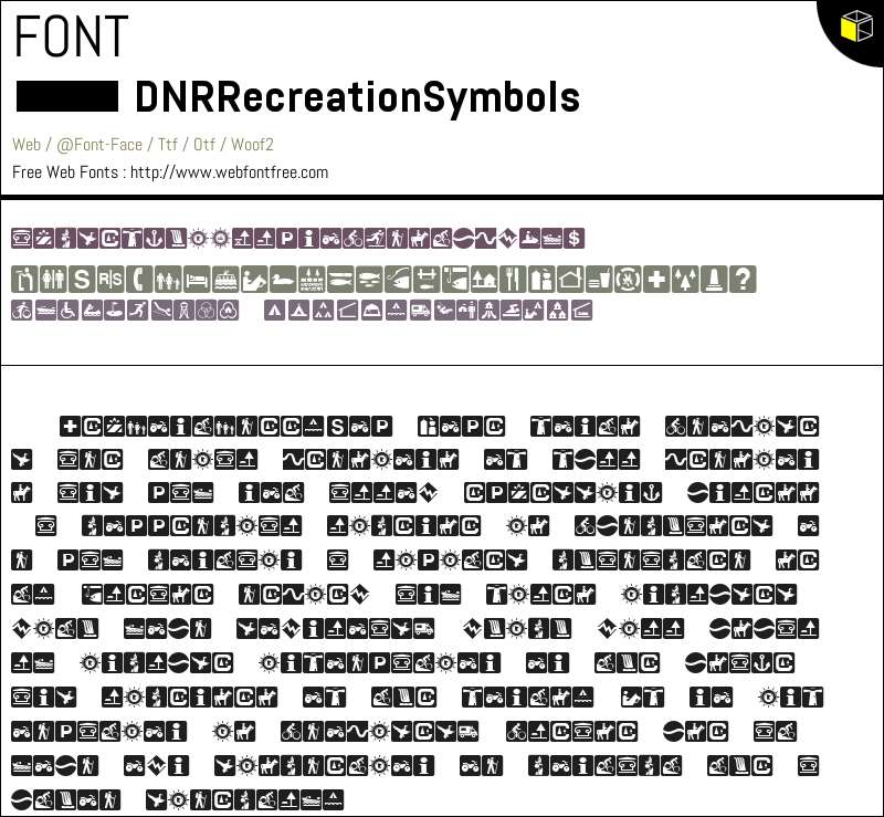 DNR Recreation Symbols Fonts Downloads - WebFontFree.Com