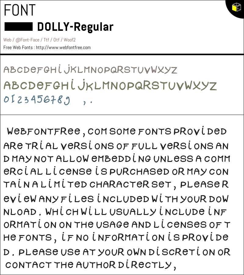 DOLLY Regular Fonts Downloads - WebFontFree.Com
