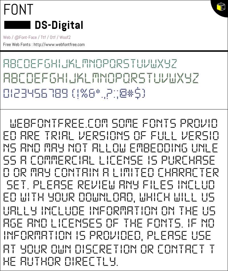 DS-Digital 字体 下载 - WebFontFree.Com