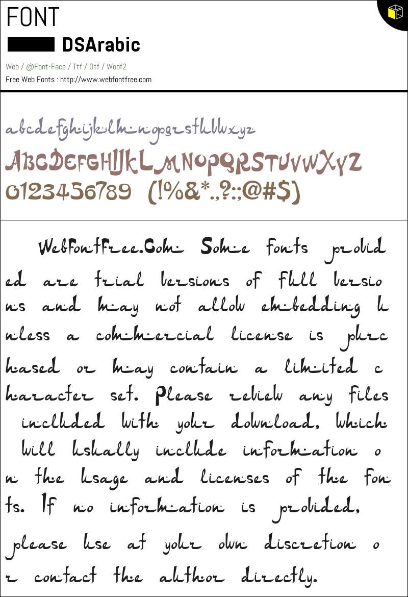 DS Arabic Fonts Downloads - WebFontFree.Com
