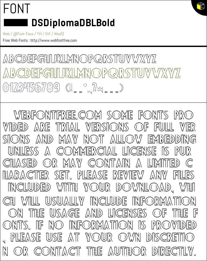 DS DiplomaDBL Bold Fonts Downloads - WebFontFree.Com