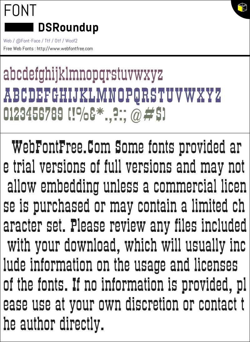 DS Roundup Fonts Downloads - WebFontFree.Com