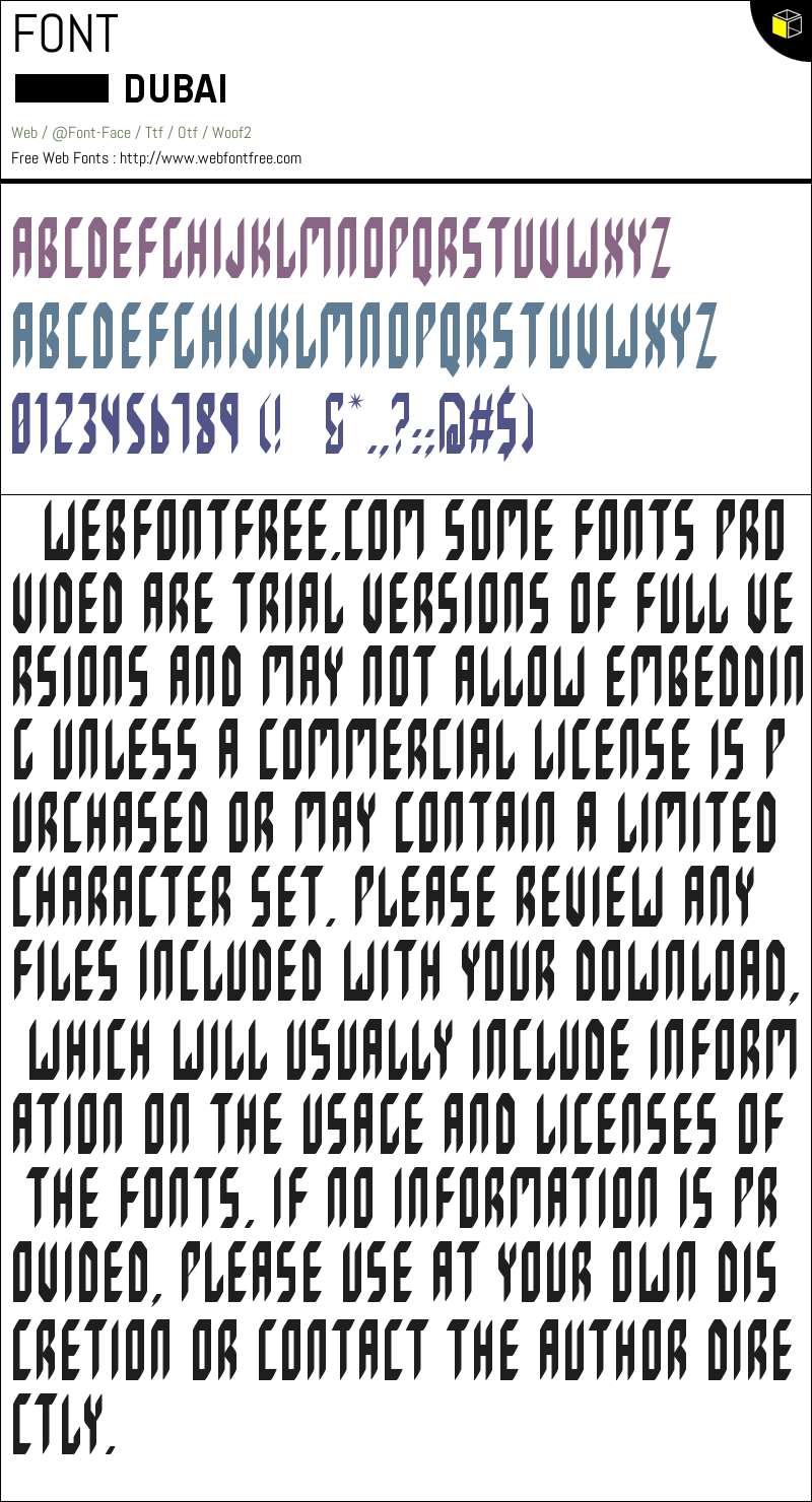 DUBAI Fonts Downloads - WebFontFree.Com