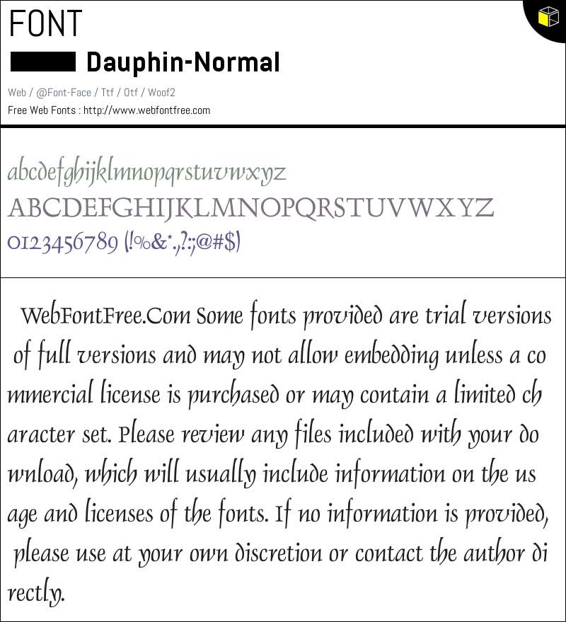 Dauphin-Normal Fonts Downloads - WebFontFree.Com