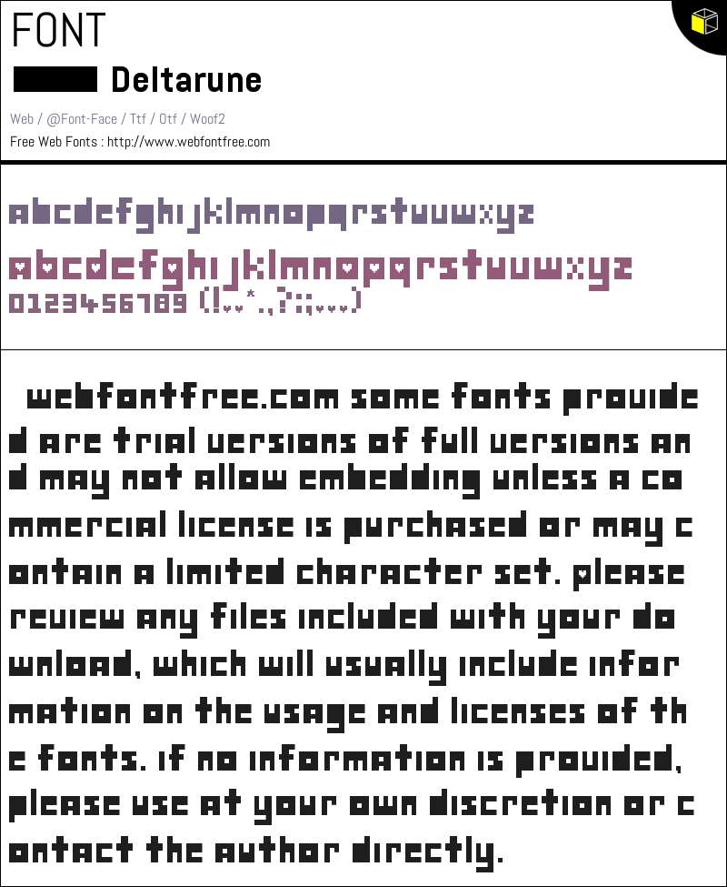 Deltarune Regular Fonts Downloads - WebFontFree.Com