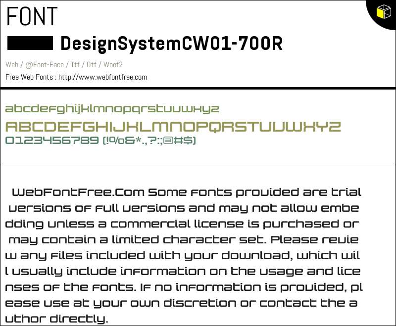 Design System C W01 700R Fonts Downloads - WebFontFree.Com