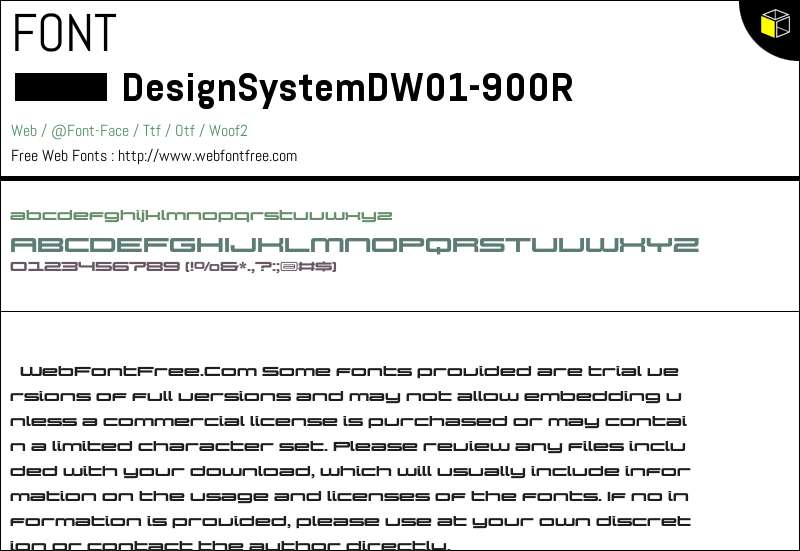 Design System D W01 900R Fonts Downloads - WebFontFree.Com