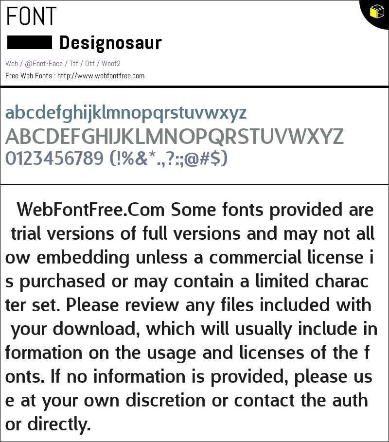 Designosaur Fonts Downloads - WebFontFree.Com