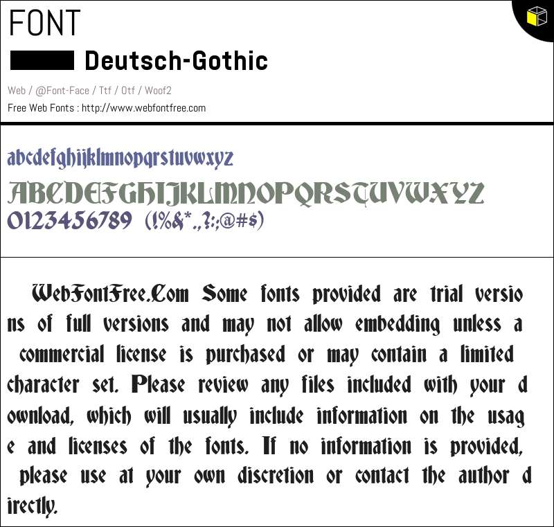 Deutsch Gothic Fonts Downloads - WebFontFree.Com