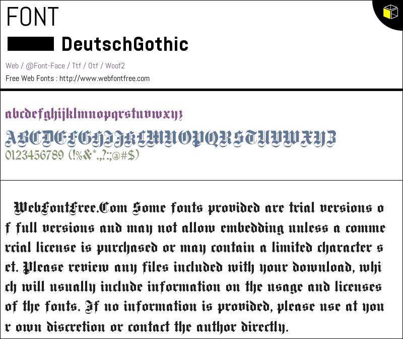 Deutsch Gothic Fonts Downloads - WebFontFree.Com