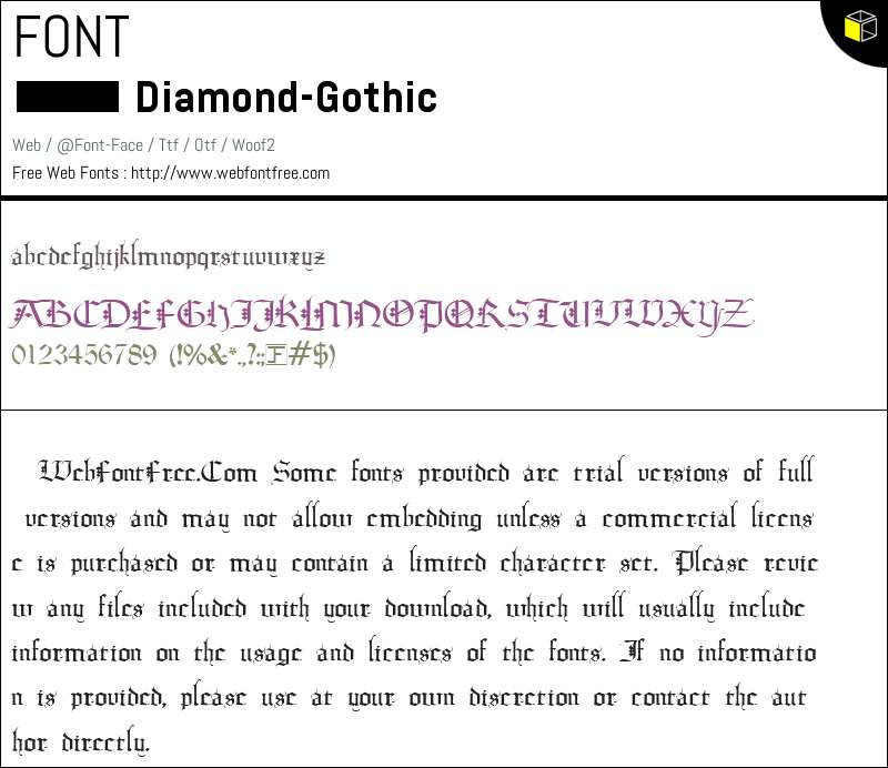 Diamond Gothic Fonts Downloads - WebFontFree.Com